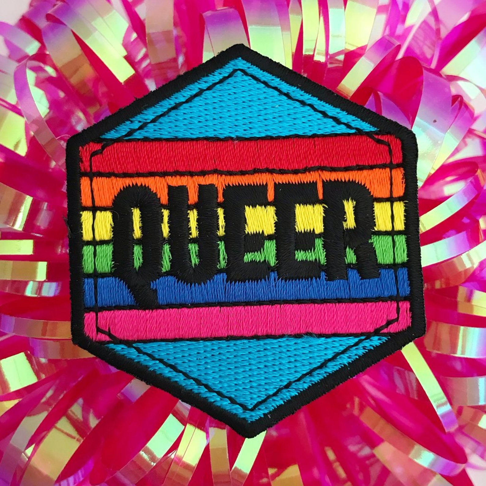 Queer Rainbow Iron on Patch LGBTQ Patch Queer Patch - Etsy