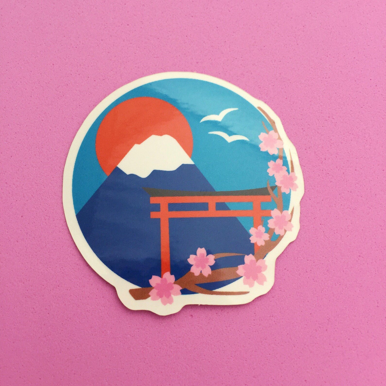 Japan Mount Fuji Cherry Blossom Vinyl Sticker Japan Sticker - Etsy