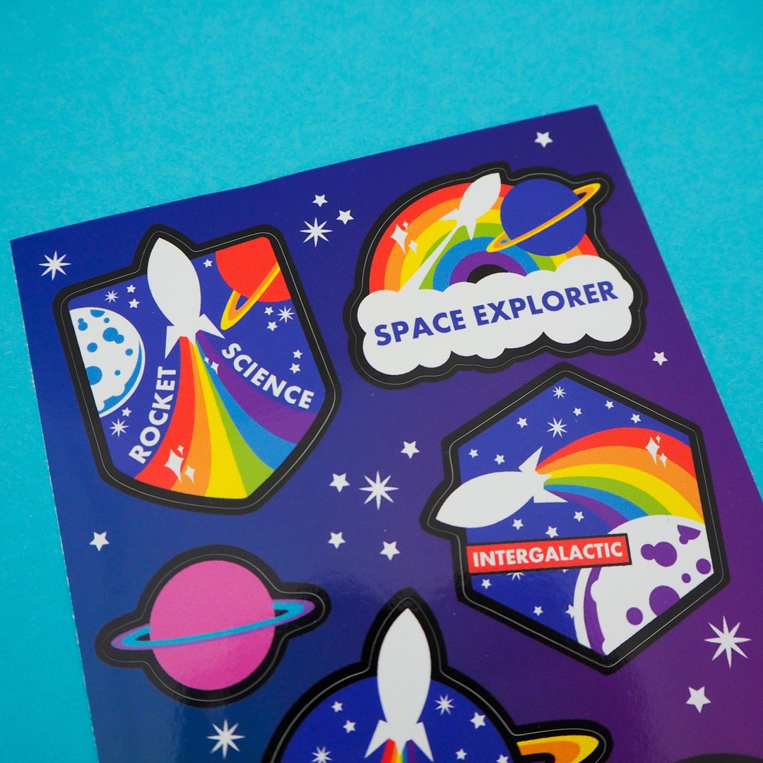 Rainbow Rocket Sticker Sheet - Vinyl A6 Stickers - Etsy