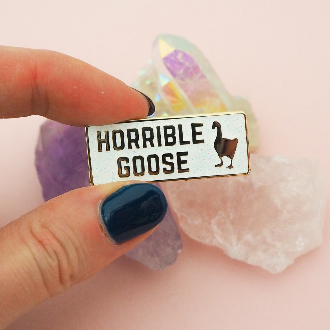 Horrible Goose Glitter Enamel Pin Untitled Goose Game Lapel - Etsy