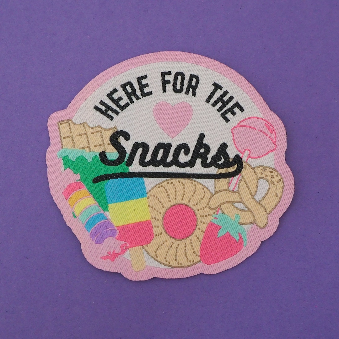 Here for the Snacks Woven Patch - Iron on Patch - Etsy