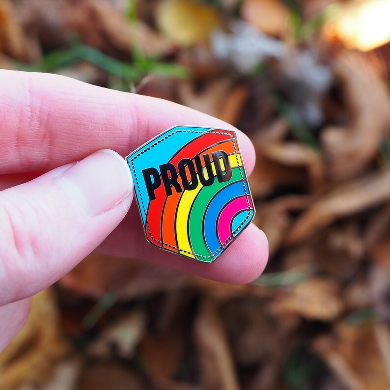 Proud Rainbow Enamel Pin LGBTQ Pin Proud Pin Pride Hard - Etsy