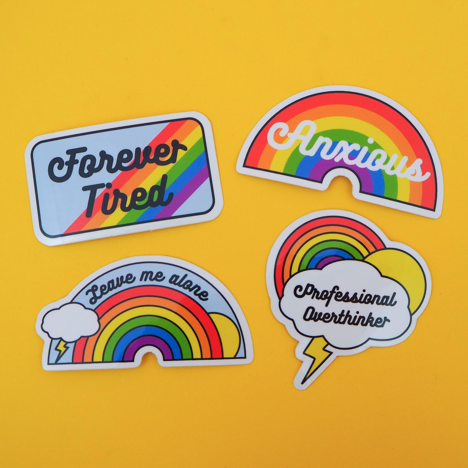 Forever Tired Rainbow Vinyl Sticker Rainbow Sticker Mental - Etsy