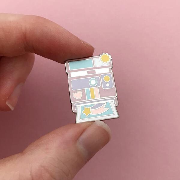 Pastel Camera Enamel Pin Instant Camera Pin Badge Cute | Etsy
