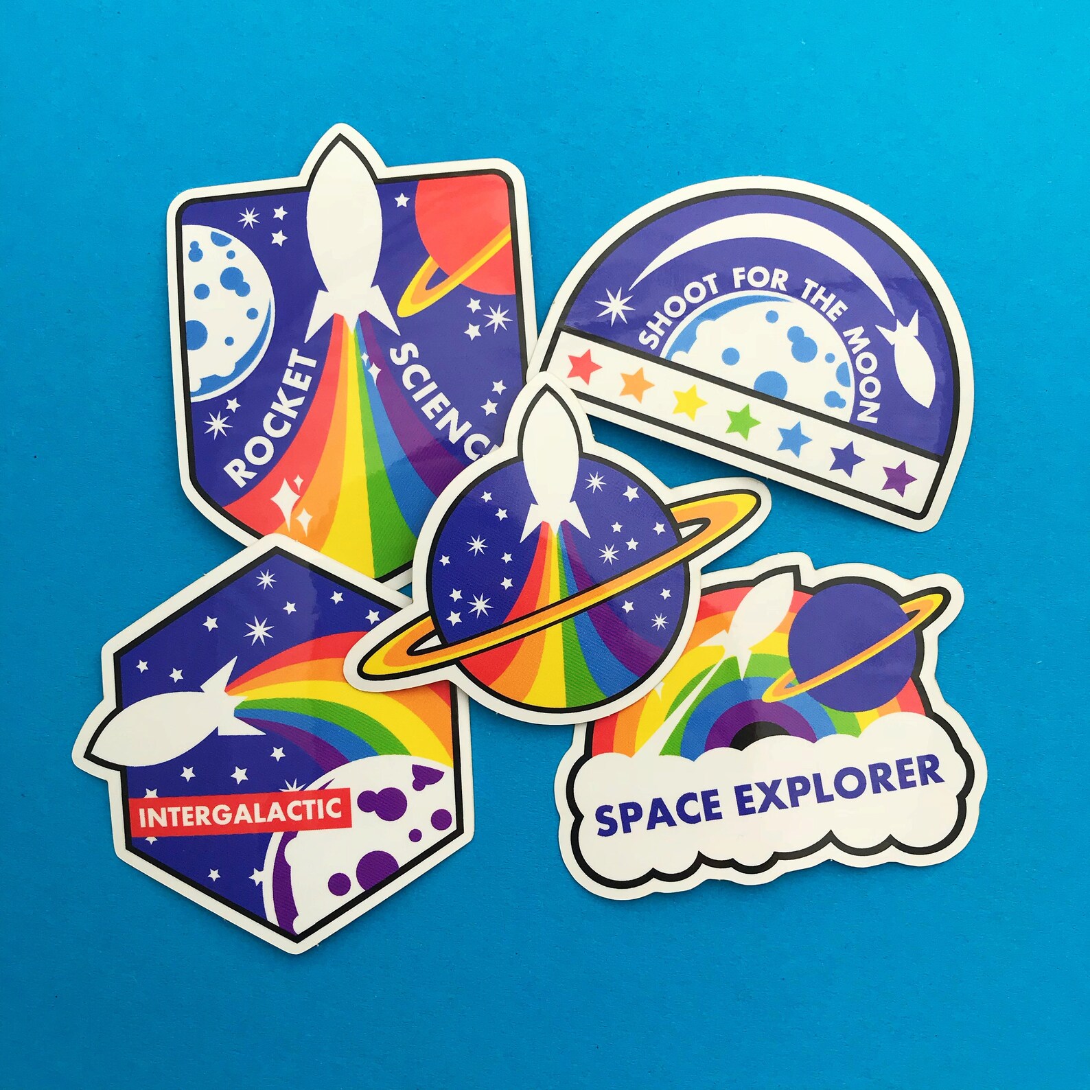 Rainbow Rocket Vinyl Sticker Pack | Etsy