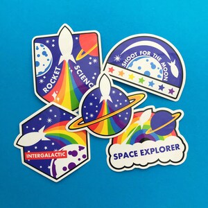 Rainbow Rocket Vinyl Sticker Pack - Etsy