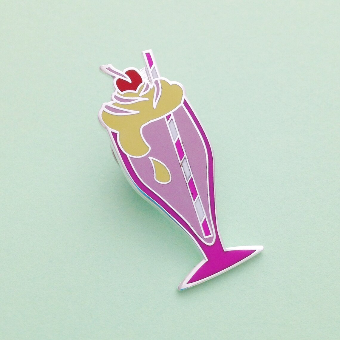 Strawberry Milkshake Enamel Pin Badge Lapel Pin Tie Pin - Etsy