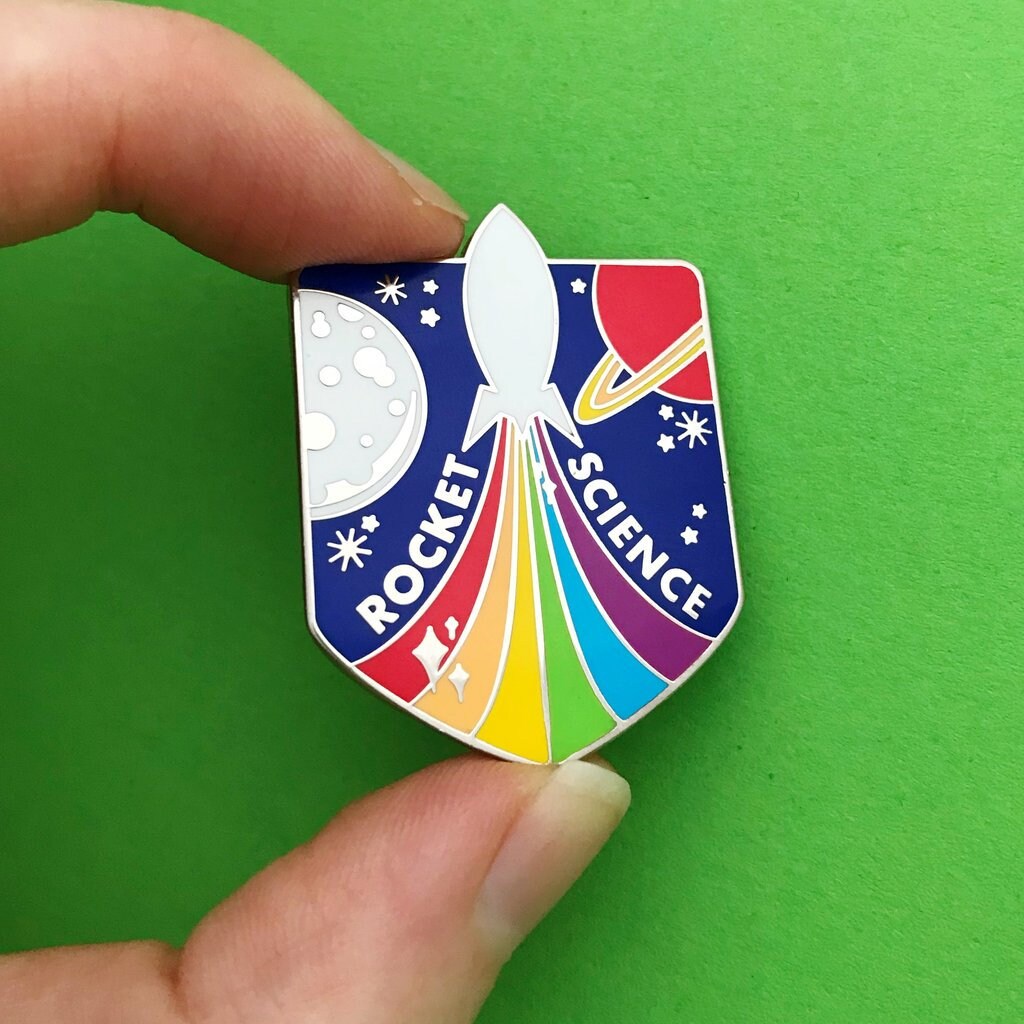 Rocket Science Rainbow Rocket Enamel Pin | Etsy