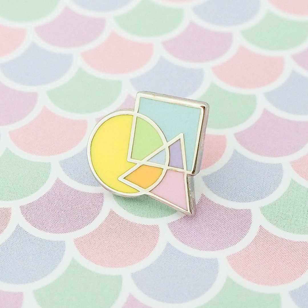 Pastel Geometric Rainbow Enamel Pin - Pastel Pin Badge - Lapel Pin - Etsy