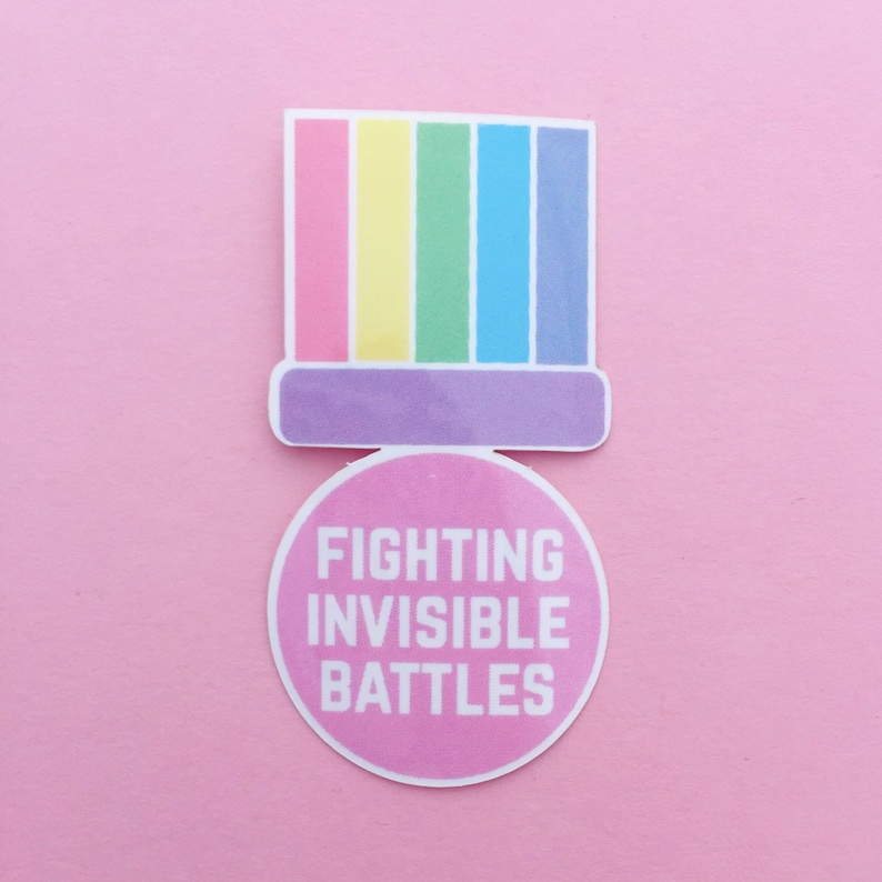 Fighting Invisible Battles Vinyl Sticker - Etsy