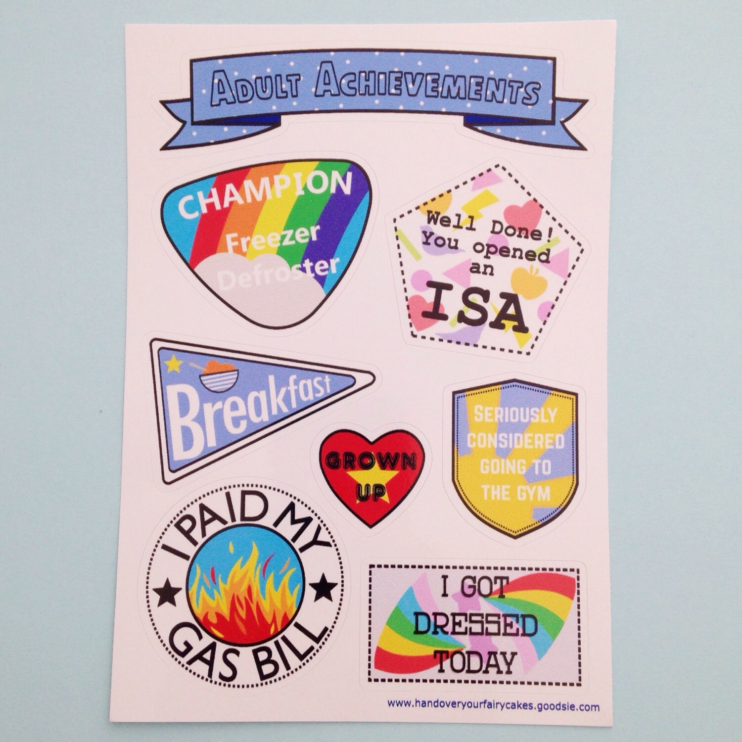 Adult Achievement Sticker Sheet Vinyl - Etsy