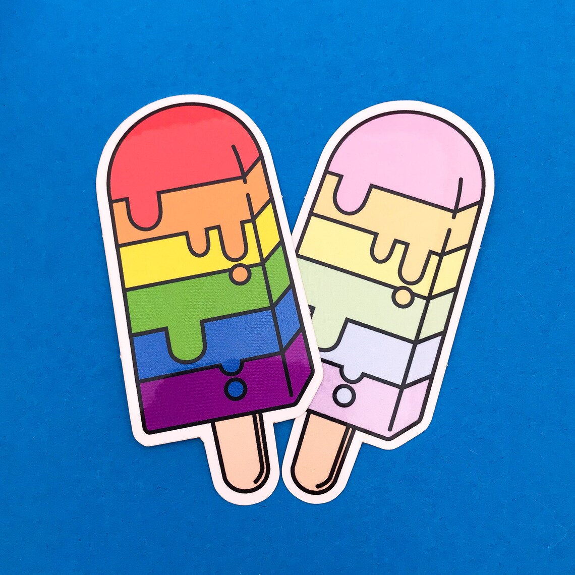 Rainbow Ice Lolly Stickers - Etsy