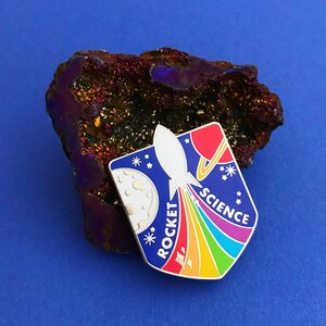 Rocket Science Rainbow Rocket Enamel Pin - Etsy