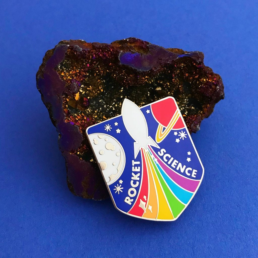 Rocket Science Rainbow Rocket Enamel Pin | Etsy