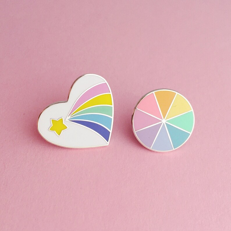 Pastel Colourwheel Enamel Pin Badge Pastel Rainbow Lapel Pin - Etsy