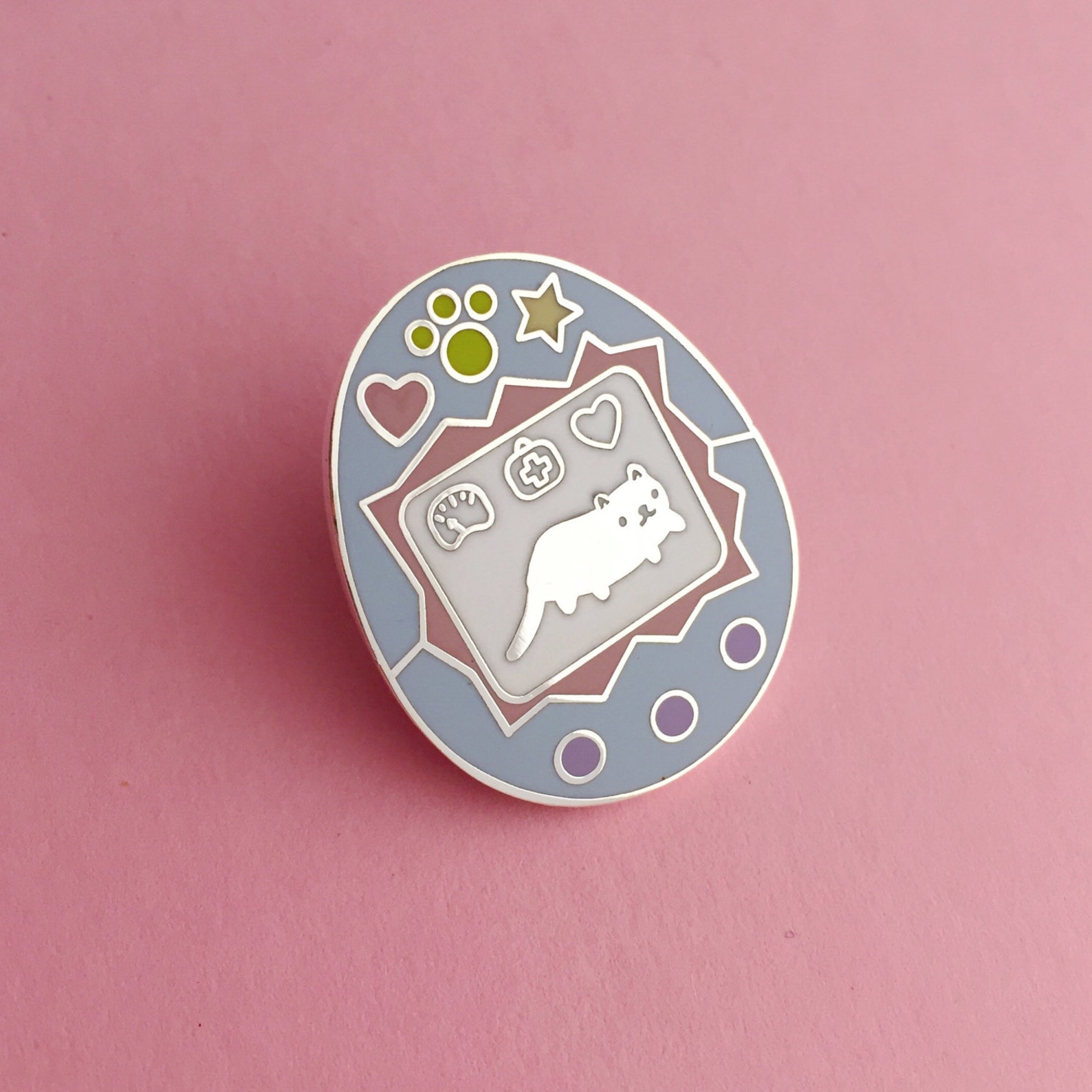Pastel Cat Virtual Pet Enamel Lapel Pin Badge Collaboration | Etsy