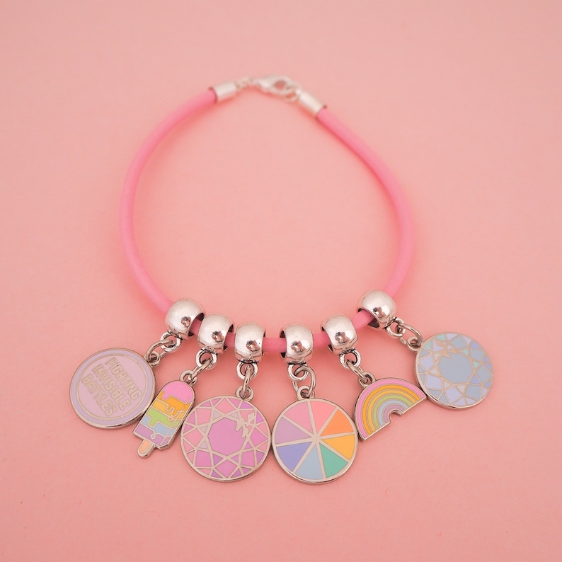 Blue Gem Charm Enamel Charm Jewellery | Etsy