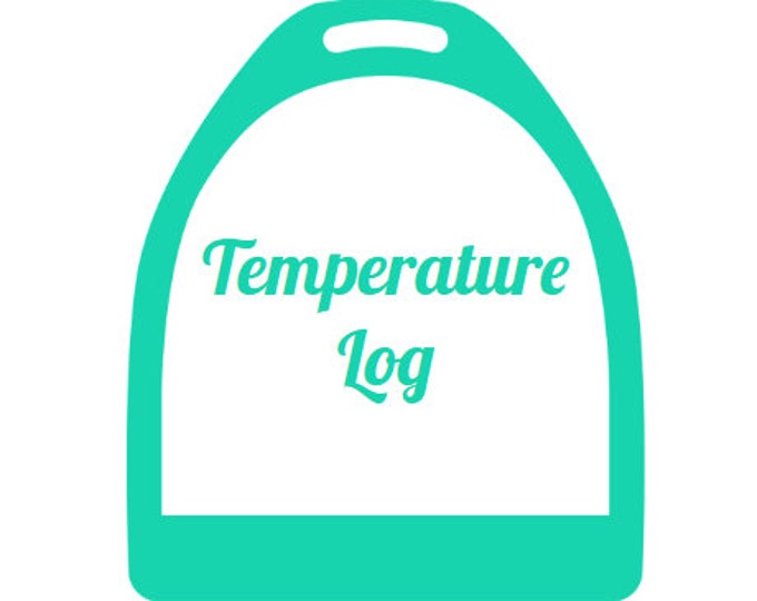 Horse Temperature Log Horse Care Record for Horse Vet - Digital ...