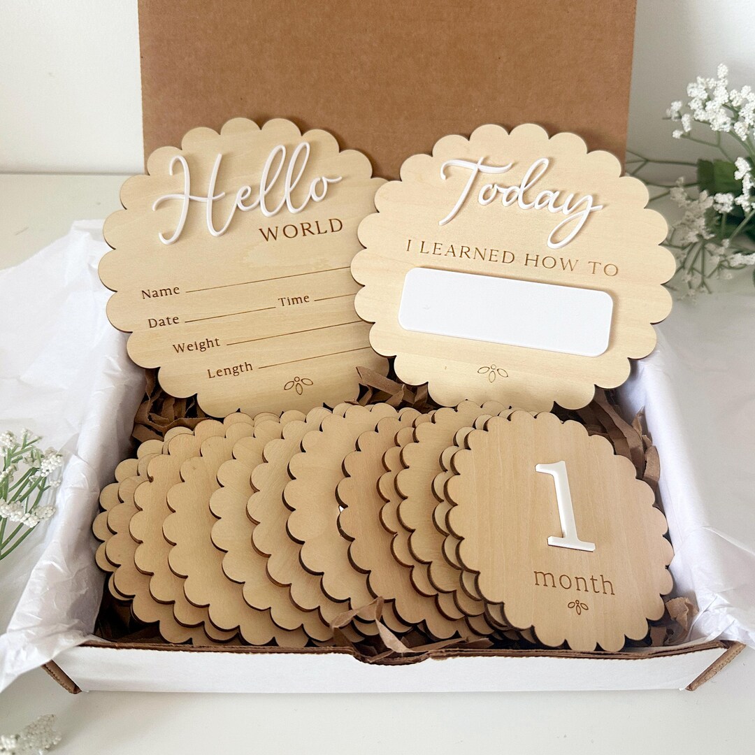 Baby Sign and Milestone Card Set | Baby Photo Prop Signs for Newborns ...