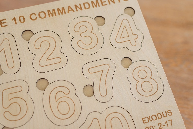 Bible Puzzle 10 Commandments Wooden Toddler Puzzles - Etsy
