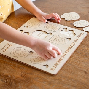 Bible Puzzle 10 Commandments Wooden Toddler Puzzles - Etsy