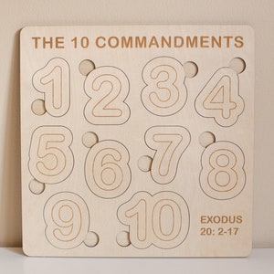 Bible Puzzle 10 Commandments Wooden Toddler Puzzles - Etsy
