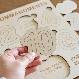 Bible Puzzle 10 Commandments Wooden Toddler Puzzles - Etsy