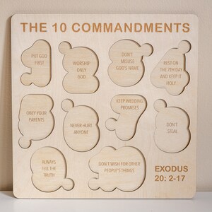 Bible Puzzle 10 Commandments Wooden Toddler Puzzles - Etsy