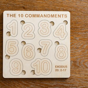 Bible Puzzle 10 Commandments Wooden Toddler Puzzles - Etsy