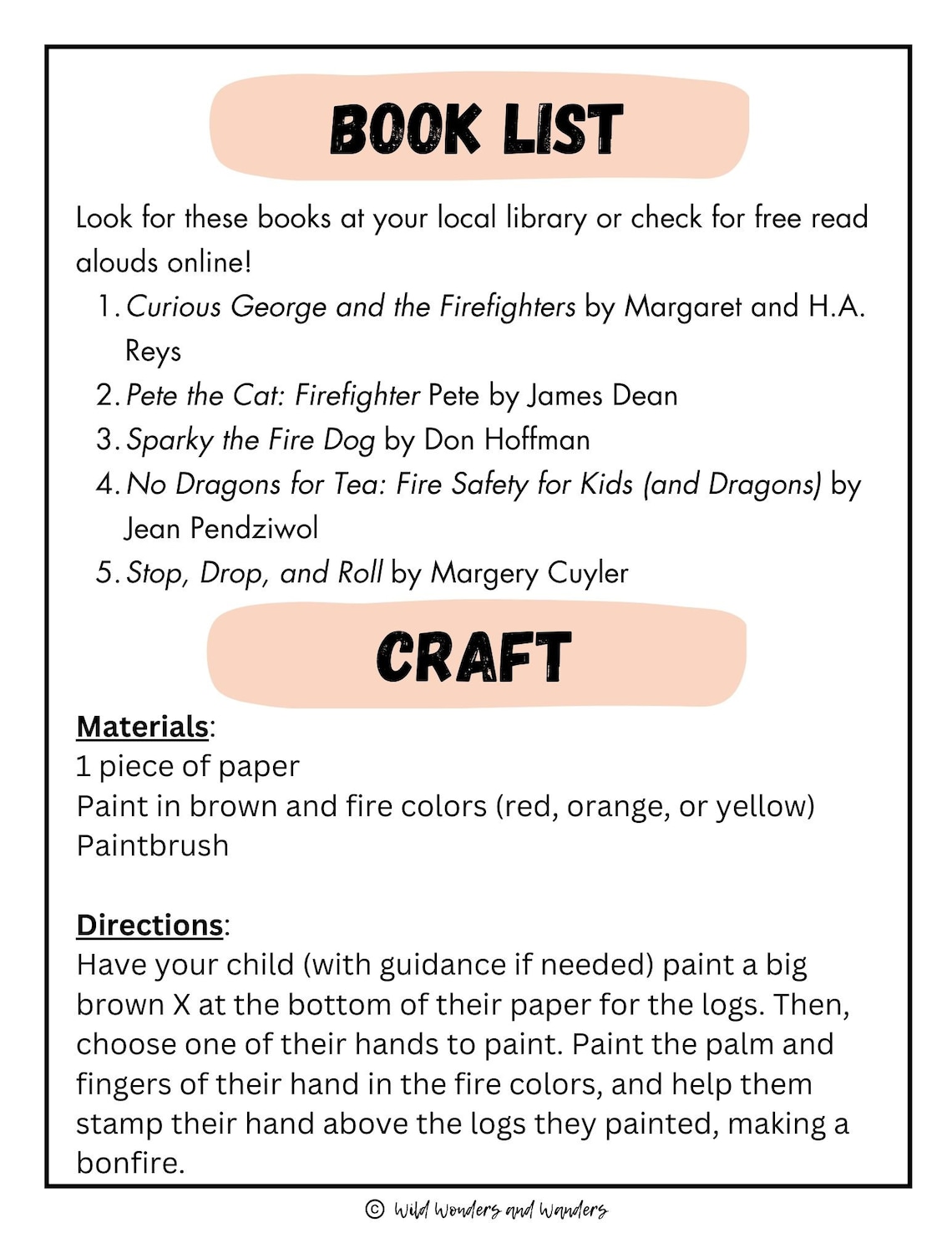 Fire Safety Unit and Activities - Etsy