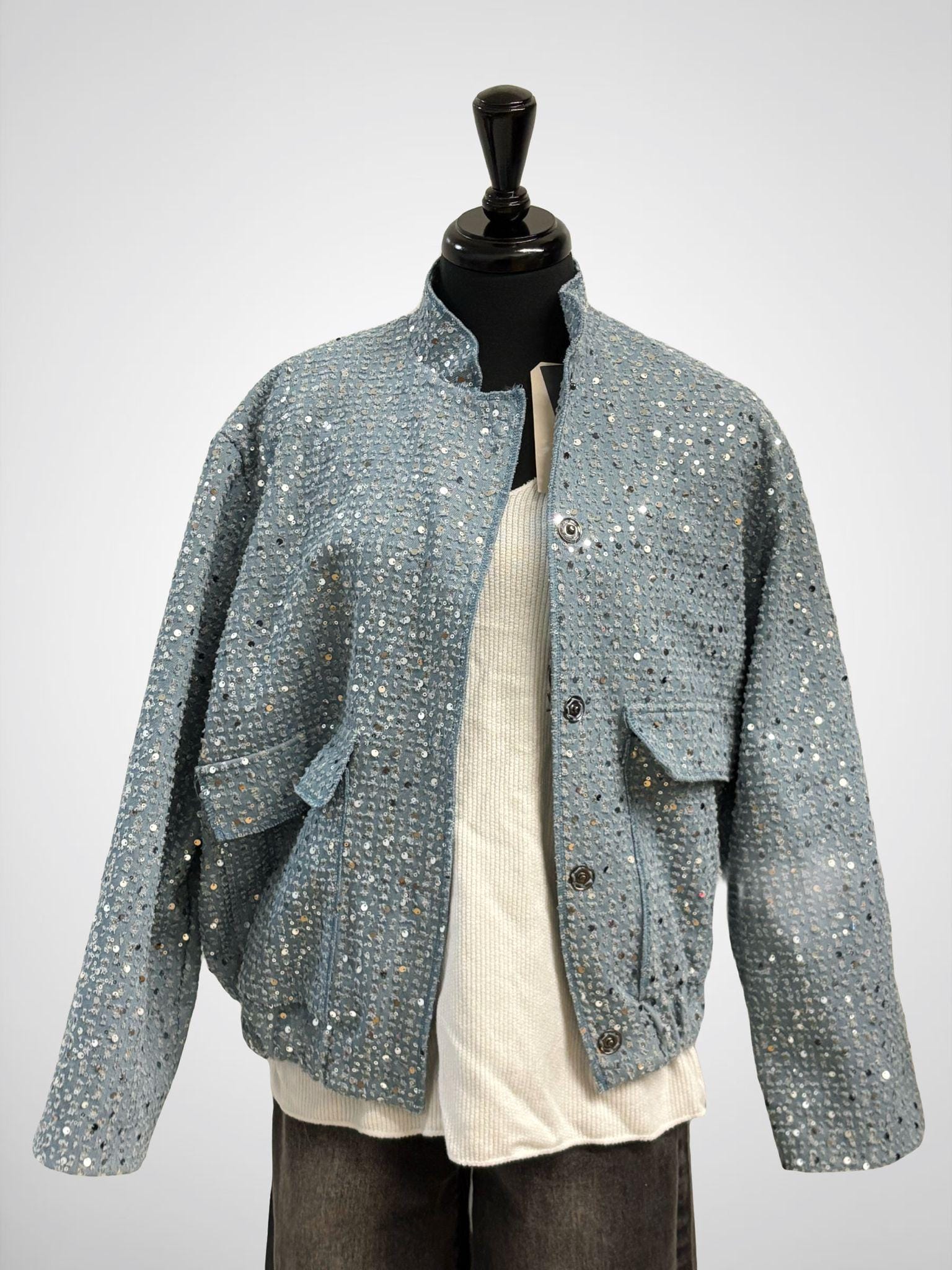 Sequin Denim Jacket , Custom Denim Jacket , Custom Jean Jacket With ...