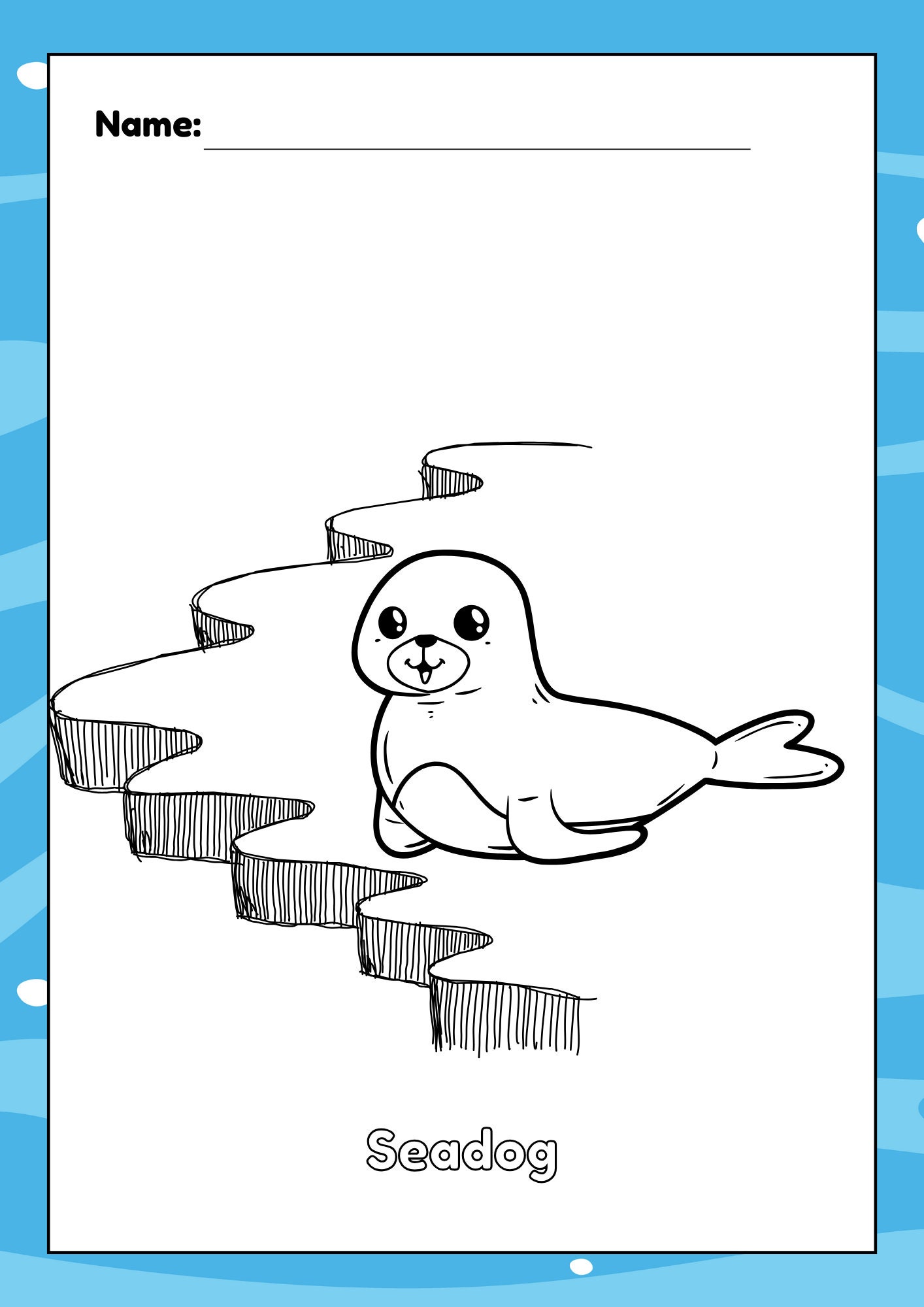 Sea Animals Coloring Worksheet for Preschool Kids Kindergarten Activity ...