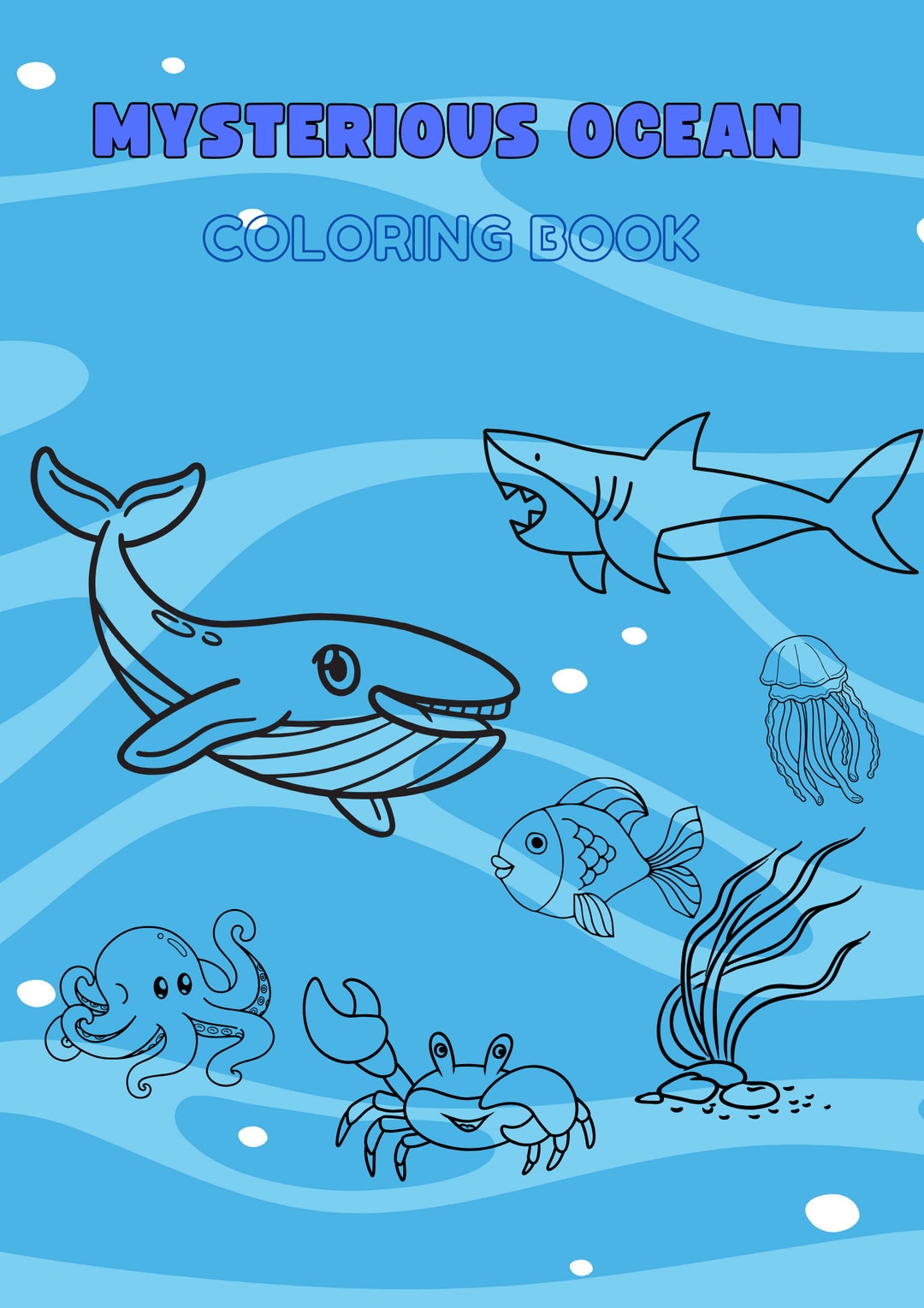 Sea Animals Coloring Worksheet for Preschool Kids Kindergarten Activity ...