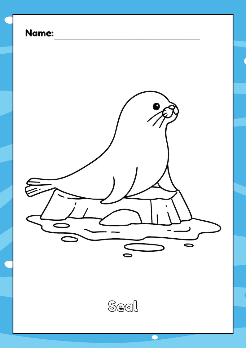 Sea Animals Coloring Worksheet for Preschool Kids Kindergarten Activity ...