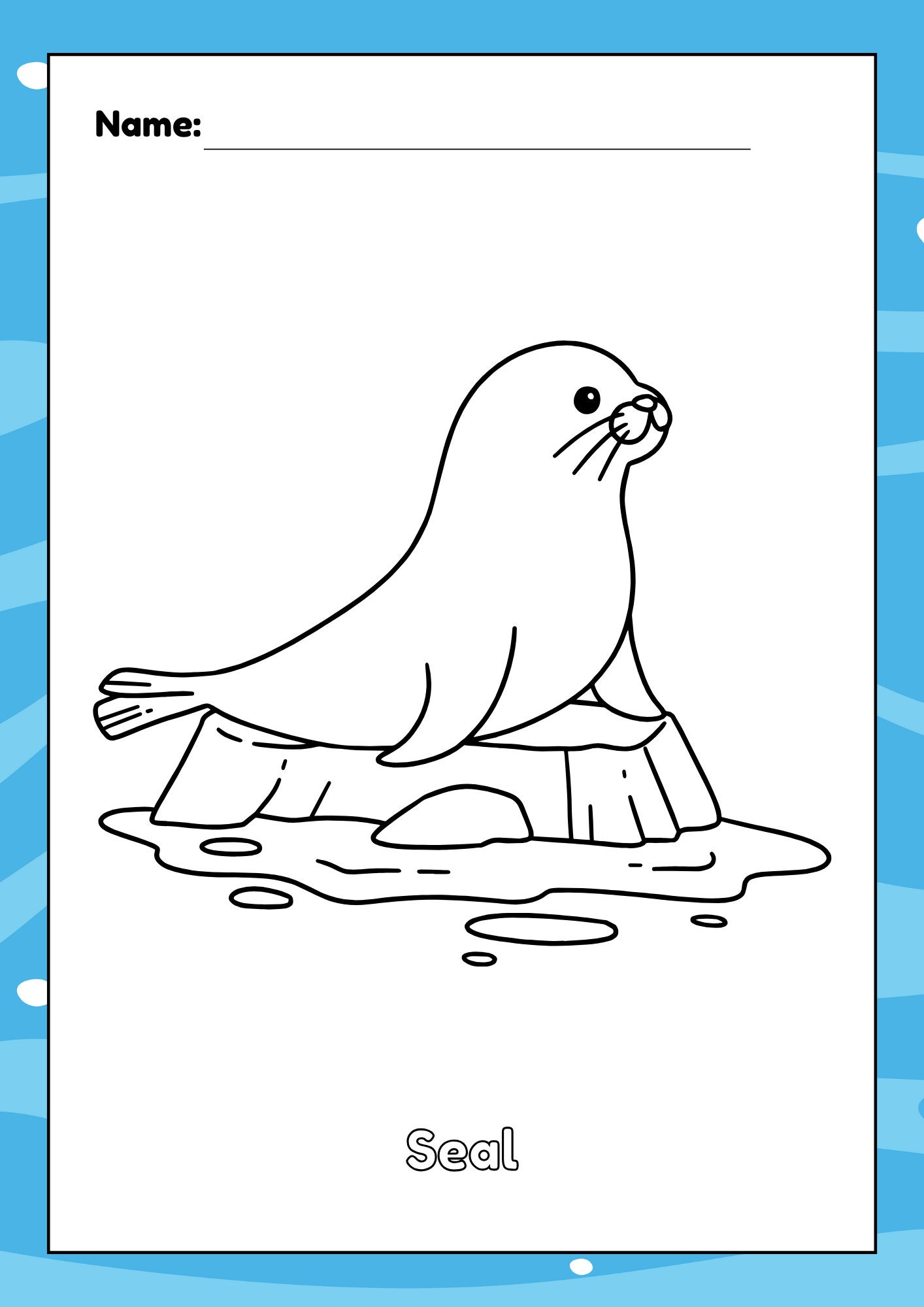 Sea Animals Coloring Worksheet for Preschool Kids Kindergarten Activity ...