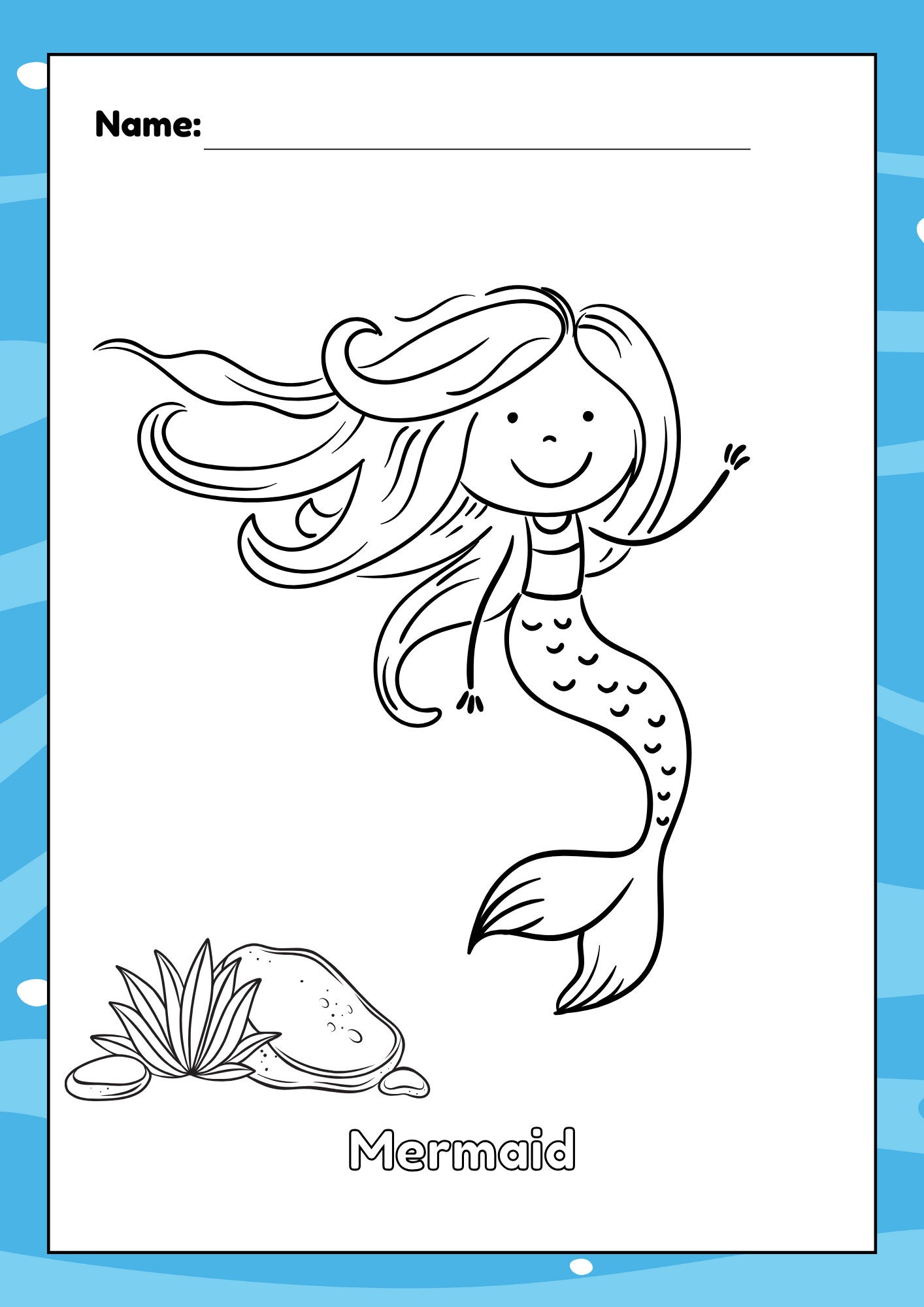 Sea Animals Coloring Worksheet for Preschool Kids Kindergarten Activity ...