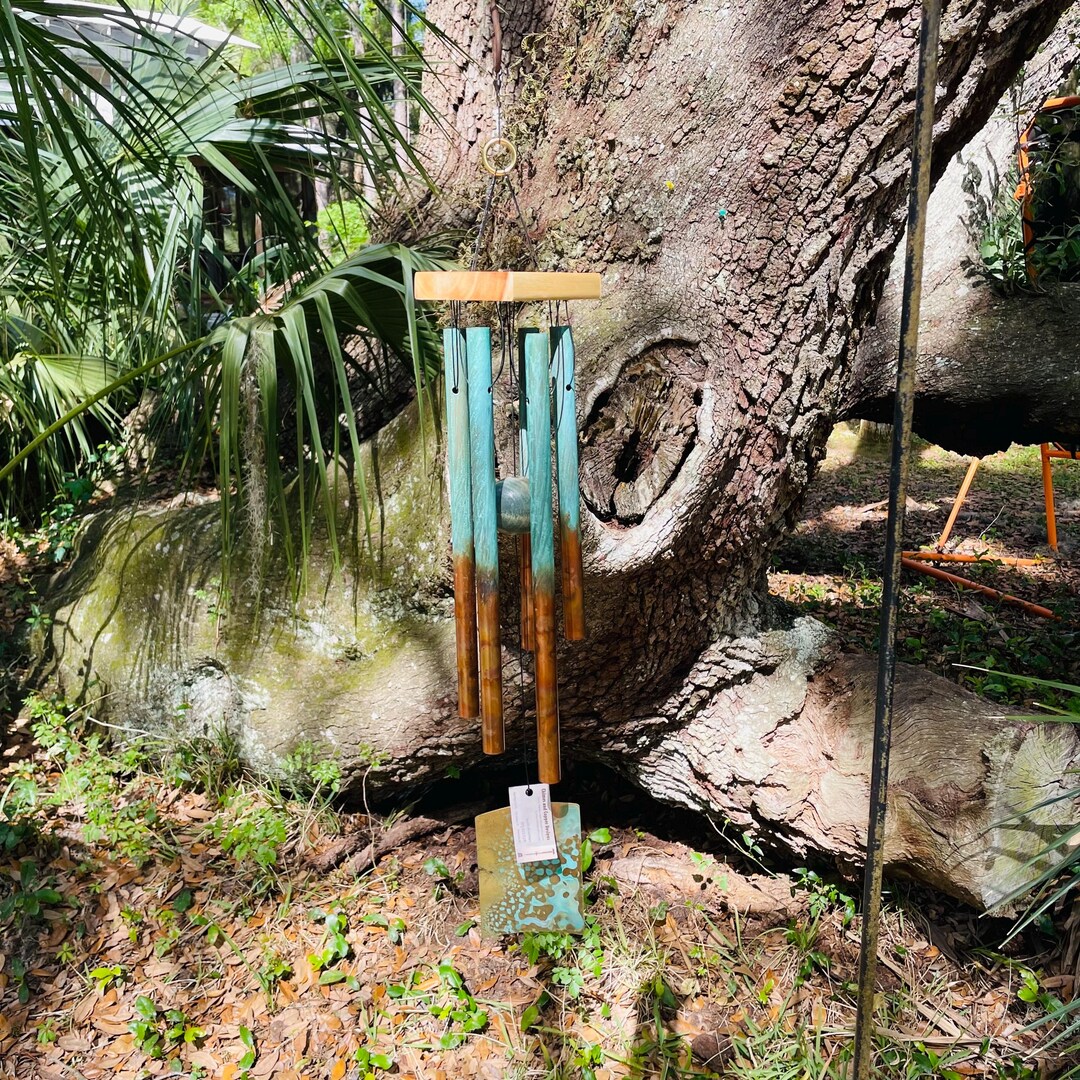 Wind Chime #43 Six 1/2 Inch Diameter Oxidized and Flame Copper Pipes ...