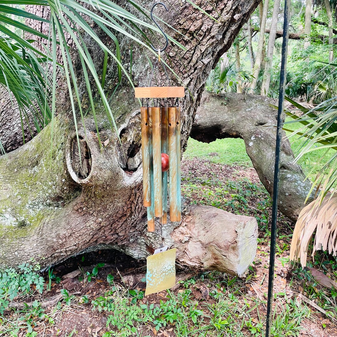 Wind Chime 74 Six 1/2 Inch Diameter Oxidized and Flame Treated Copper ...