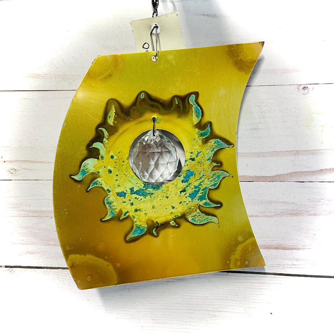 Oxidized Sun Burst Impression on Copper Sheet. Wind Spinner/sail With ...