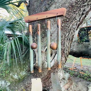 Wind Chime 56 Four 1/2 Inch Diameter Oxidized and Flame Treated Copper ...