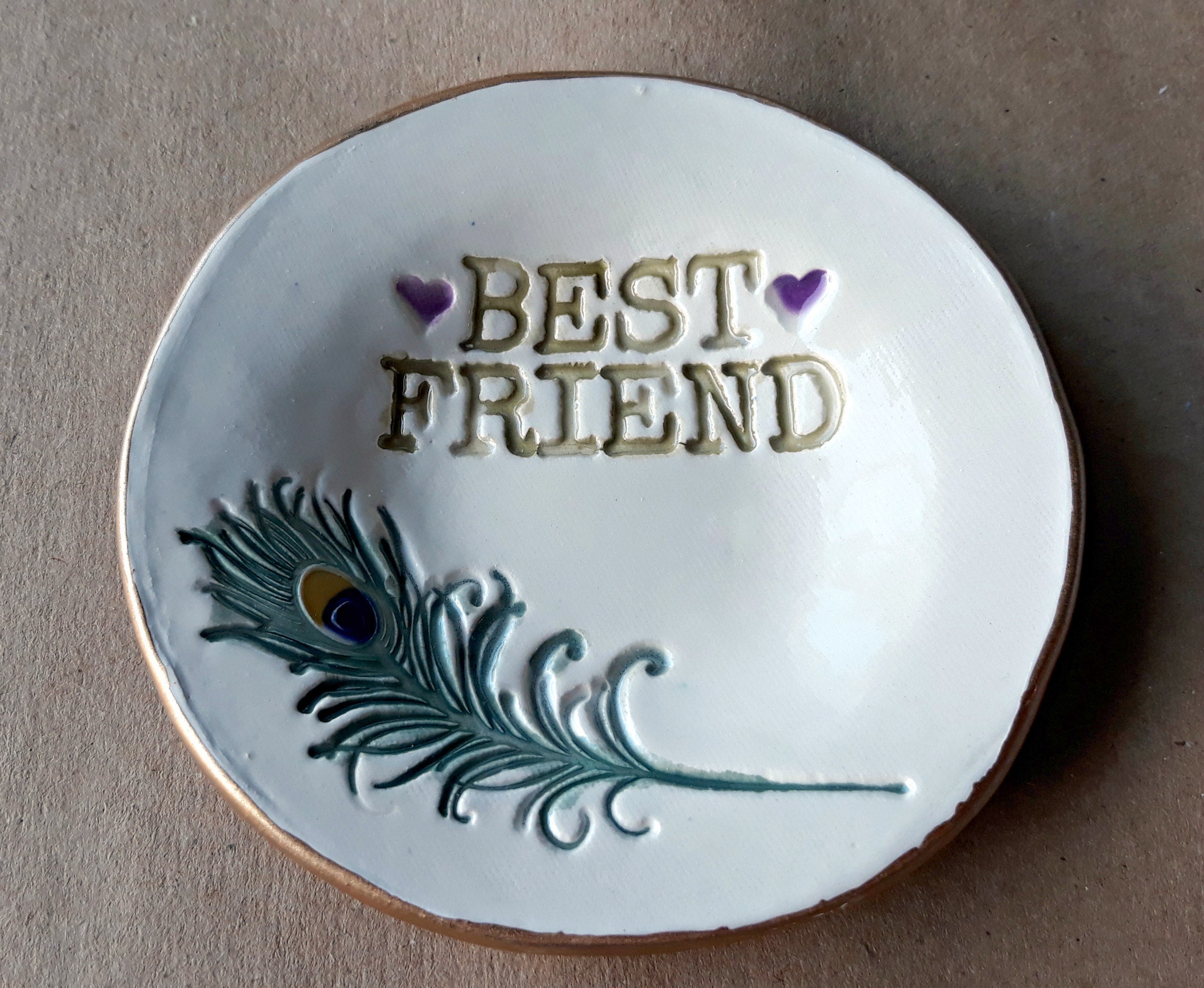Ceramic Best Friend Ring Dish trinket dish Jewelry Dish | Etsy