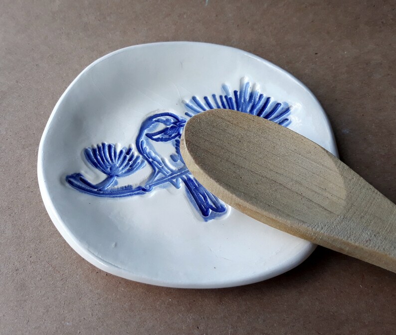 Ceramic Spoon Rest Sage Blue Bird Wholesale disponible - Etsy España