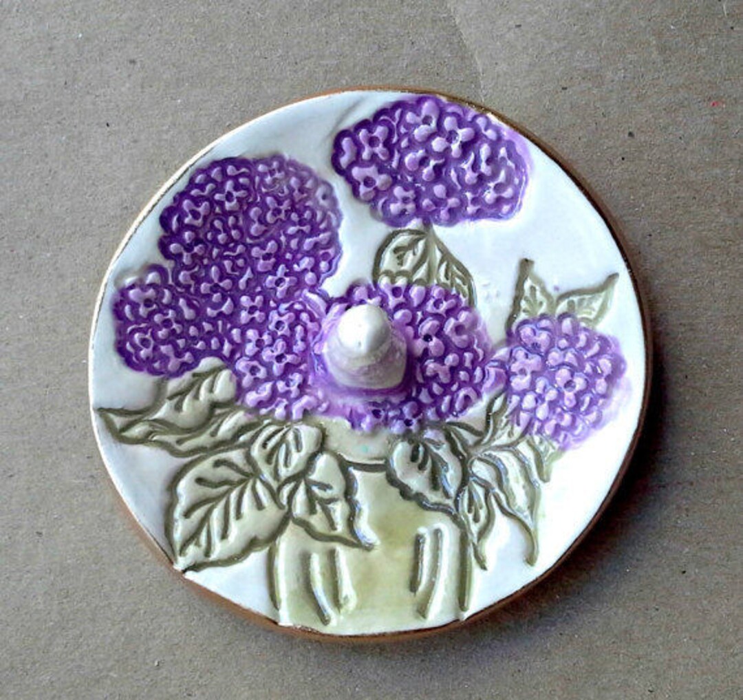 Hydrangea Ring Holder Ceramic Ring Bowl Ring Dish Gold Edged - Etsy