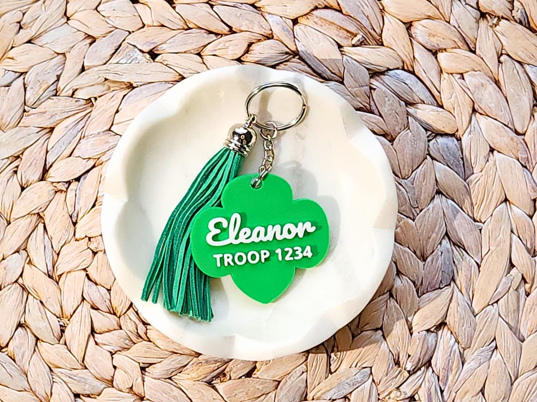 Scout Keychain or Bag Charm: Custom Name & Troop Number for Bridging ...