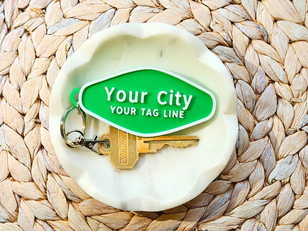 Personalized Hometown Keychain: Retro US Interstate Sign, Custom ...