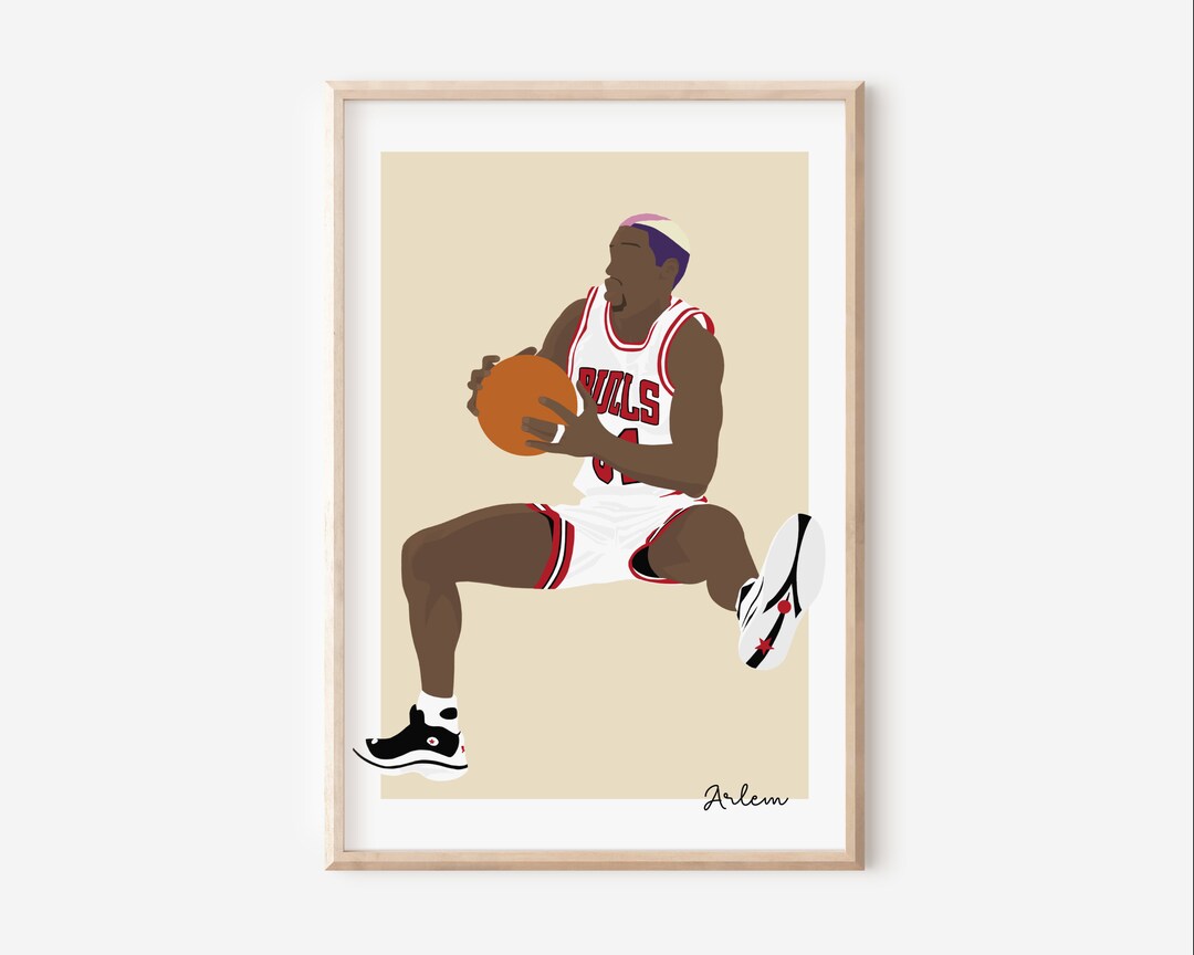 Dennis Rodman Poster, NBA Poster, Basketball Picture, Sports Poster ...