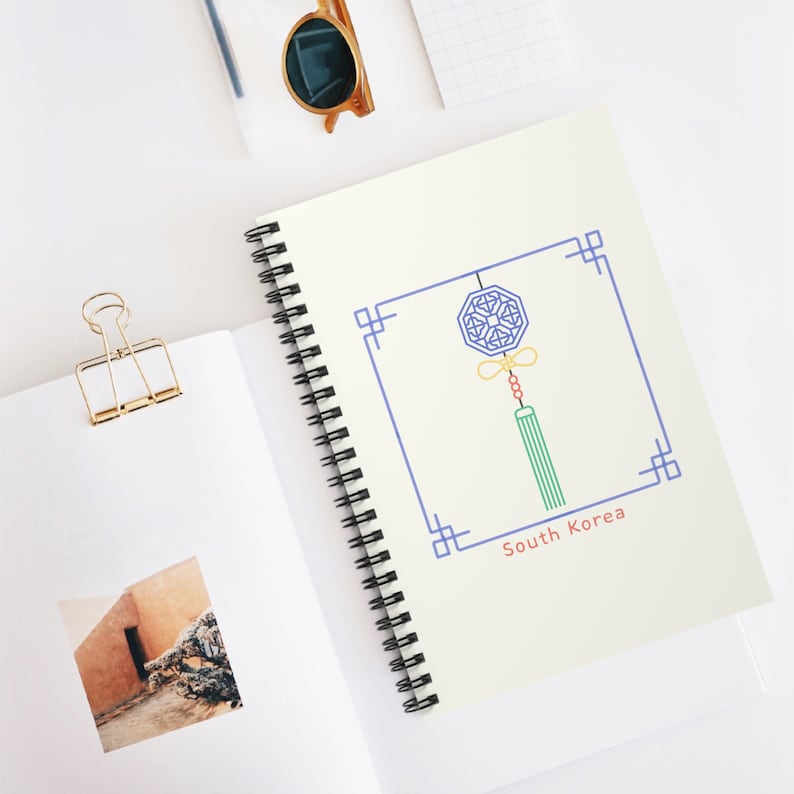 South Korea Norigae Good Luck Charm Design Ruled Line Spiral Notebook ...