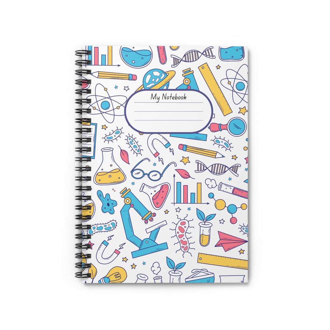 Fun Science Theme Ruled Line Spiral Notebook - Etsy