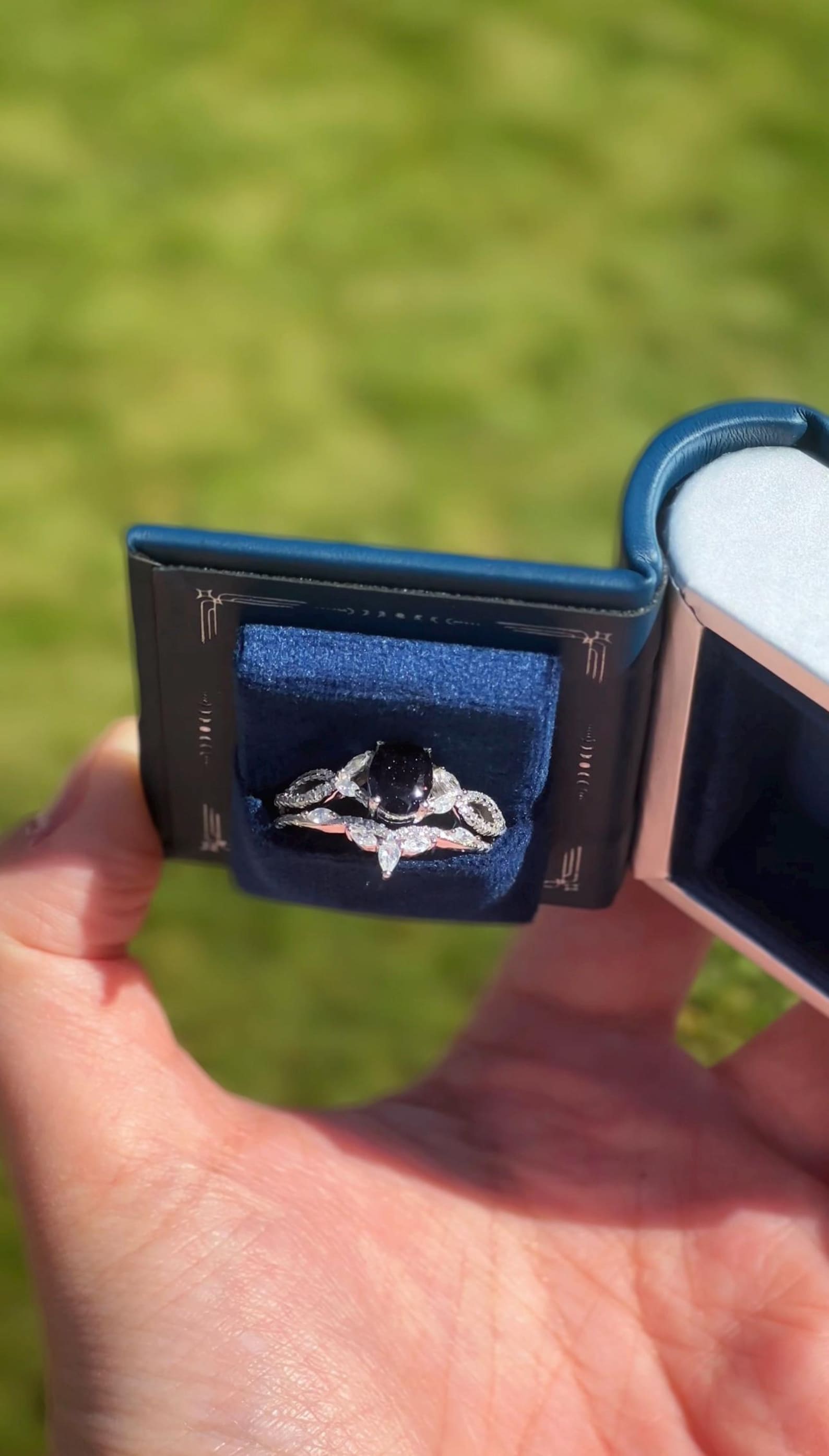 Silver Written in the Stars Book Ring Box, Book Shaped Jewelry Box ...