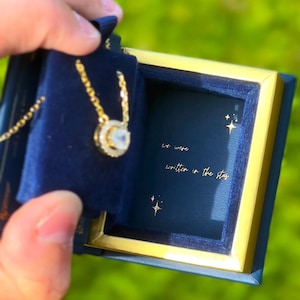 Gold Written in the Stars Book Ring Box, Book Shaped Jewelry Box ...